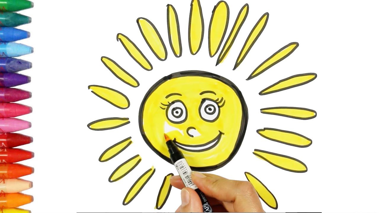 Coloring Pages 🌞 | Sun Coloring Page | How to Draw and Color Sun | Sun Painting | Learn Coloring