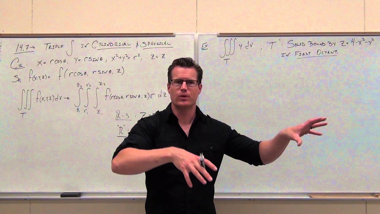 Calculus 3 Lecture 14.7:  TRIPLE Integrals Over Regions with CYLINDRICAL or SPHERICAL Coord.