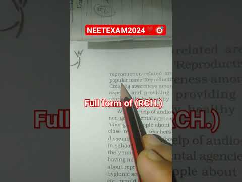 Full form of RCH important for neet 2024 #neetexam #medicalentranceexam