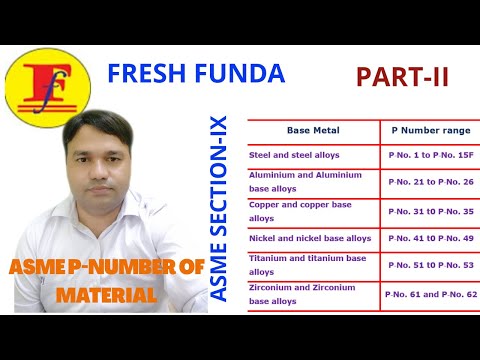 ASME P NUMBER PART 2 || WELDING AND PROCEDURES || FRESH FUNDA