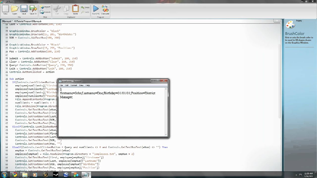 Small Basic Tutorial 14 - Simple Database Program (3/3)