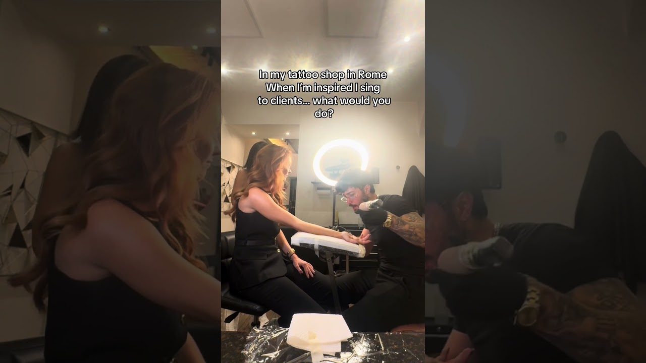 What would you do if your tattoo artist did this? You’ll love it 🥹🤍 #tattoo #singer #spark #foryou