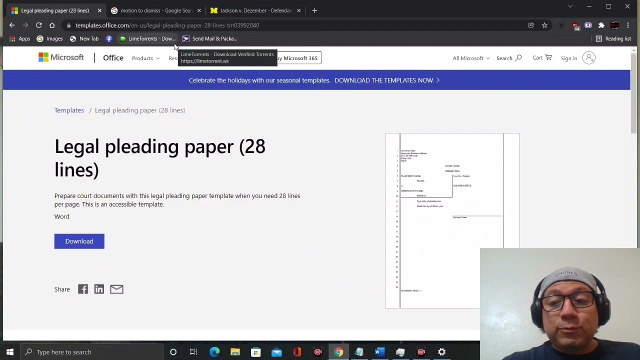 How to download pleading paper template for writing court documents
