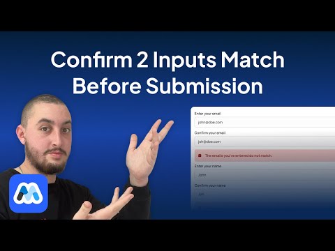 How To Confirm Inputs Match In Webflow
