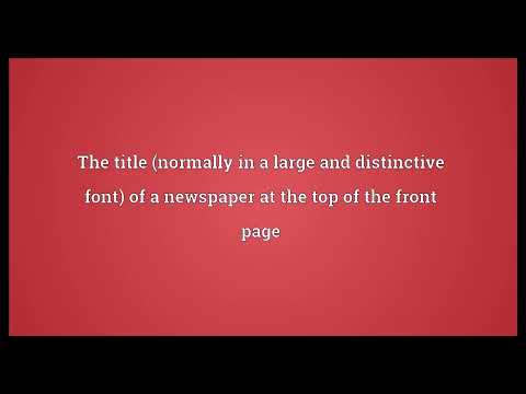 Masthead Meaning