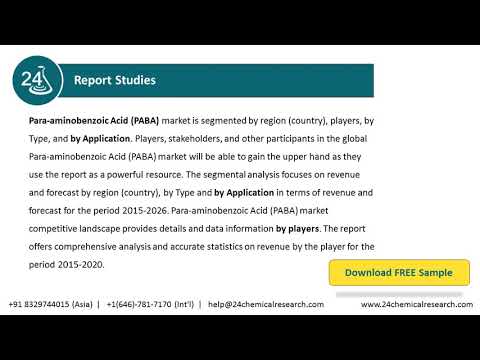 Para aminobenzoic Acid PABA Market Insights, Forecast to 2026