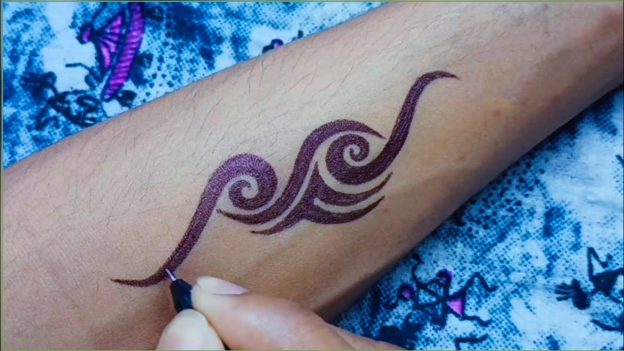How to make Simple tattoo on Hand with pen at home | tribal tattoos for men - tattoo