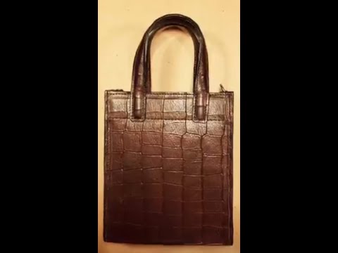 New leather croc print Dime Bag with crossbody strap. 6x7.5x2.