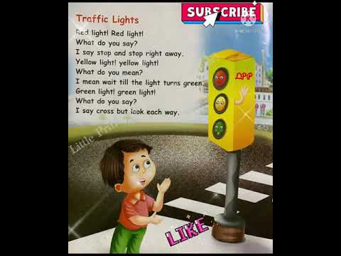 Traffic Lights 🚦 | Red Light Red Light What Do You Say English Poem with Lyrics | Nursery Rhymes 👍