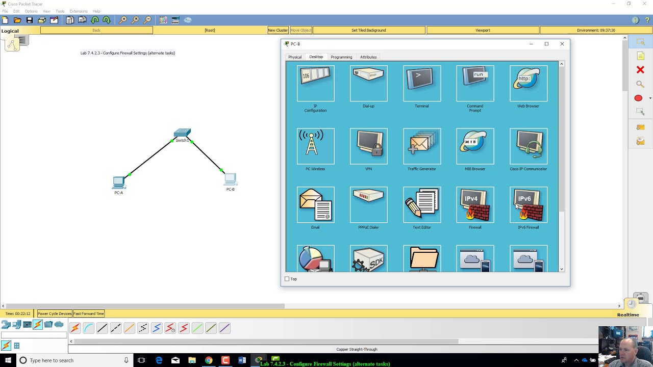 Lab 7.4.2.3 - Configure Firewall Settings (alternate tasks)