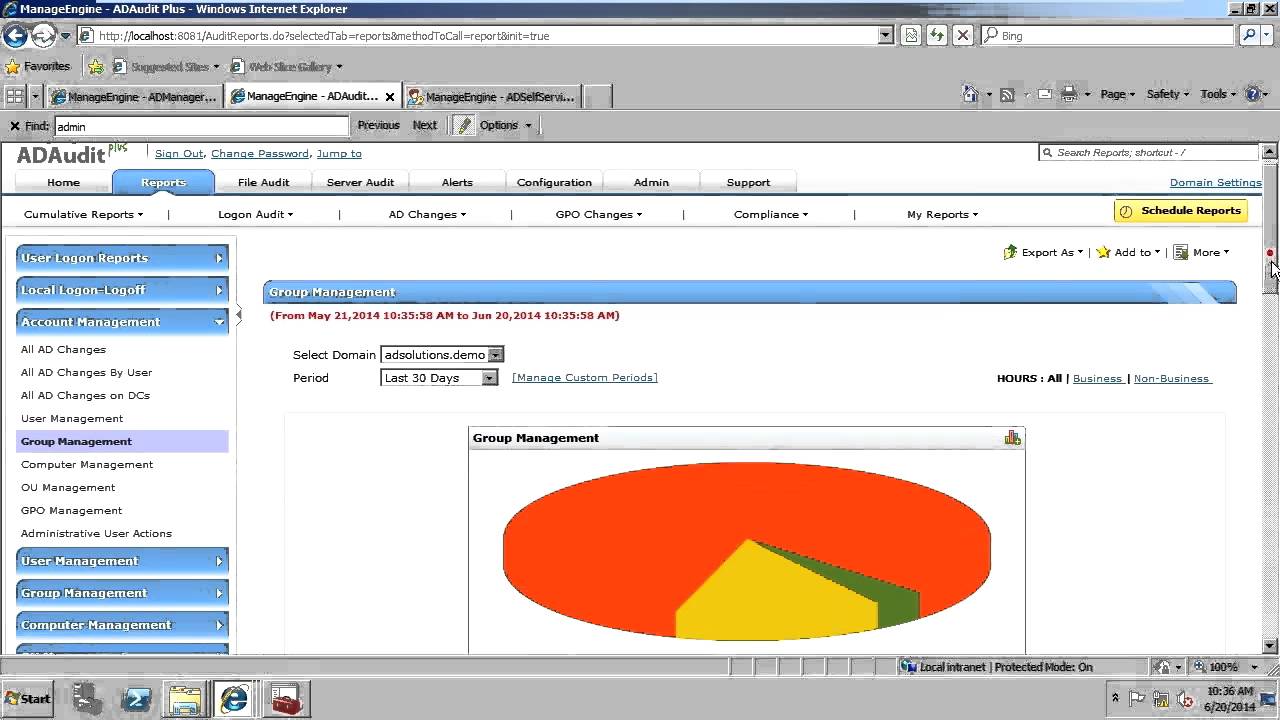 ADAudit Plus Group Management Reports
