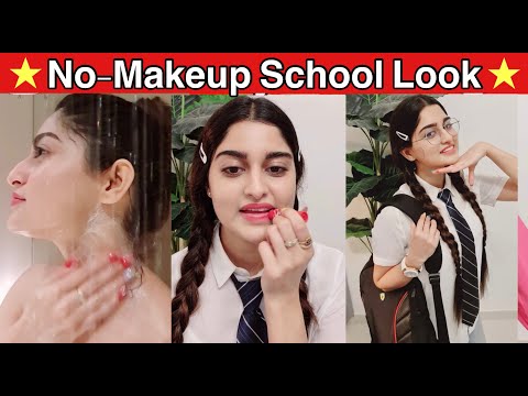 No-makeup SCHOOL Look in 5mns CHALLENGE!!! 😱😍 #shorts #youtubeshorts