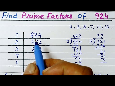 Find Prime factors of 924 || Prime Factorisation of 924