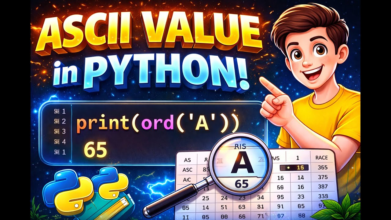 ASCII Value in Python | ord() Function Explained | Beginner Python Program