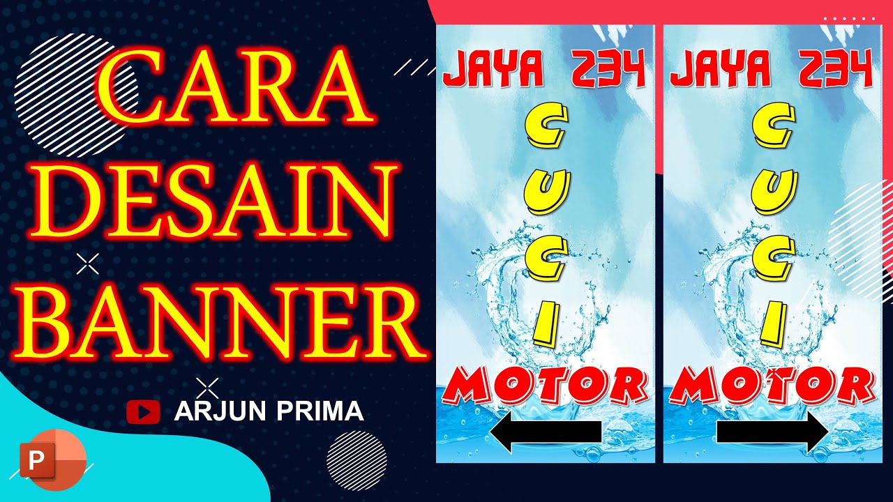 DESAIN BANNER KEREN CUCIAN MOTOR DENGAN POWERPOINT