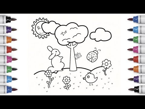 Learn to color Spring Coloring Pages