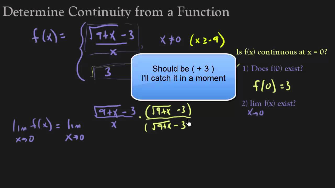 Continuity - Where is the function continuous? Example 4