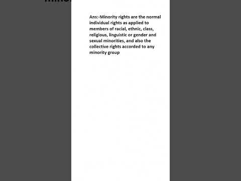 What is Minority rights?