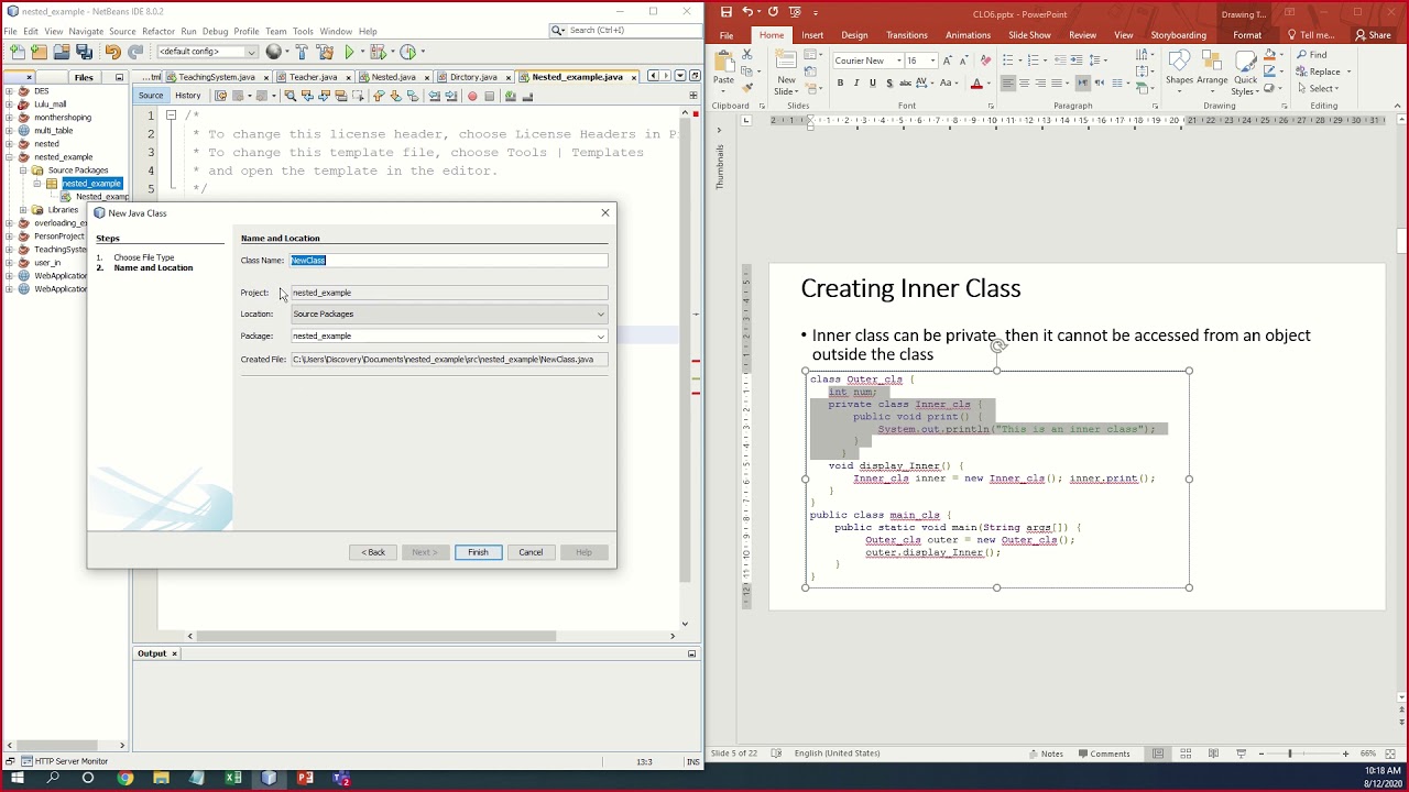 Obejct oriented programming: nested class in java