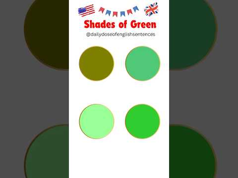 🌿 Shades of Green in English! | Learn Unique Color Names 💚✨#green #shadesofgreen #english
