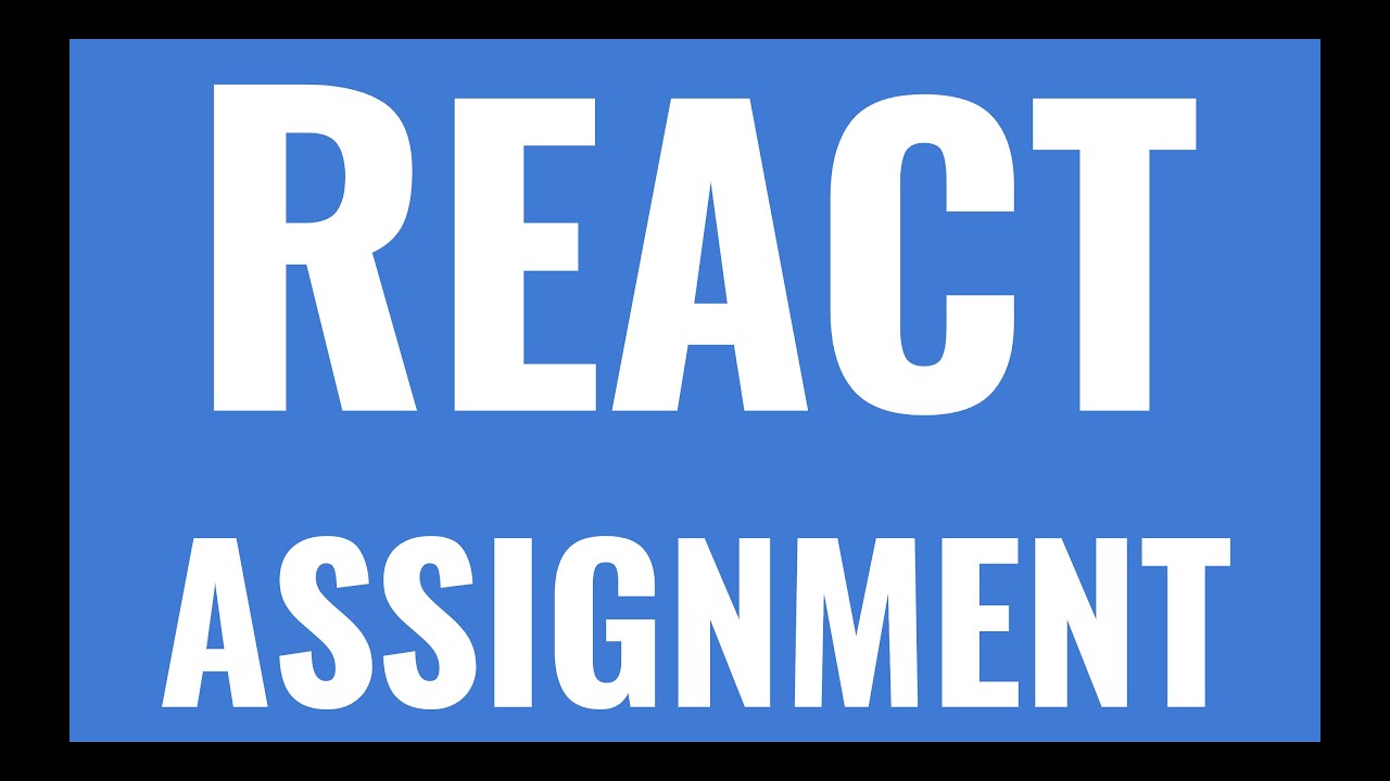React Assignment - W2 4 1