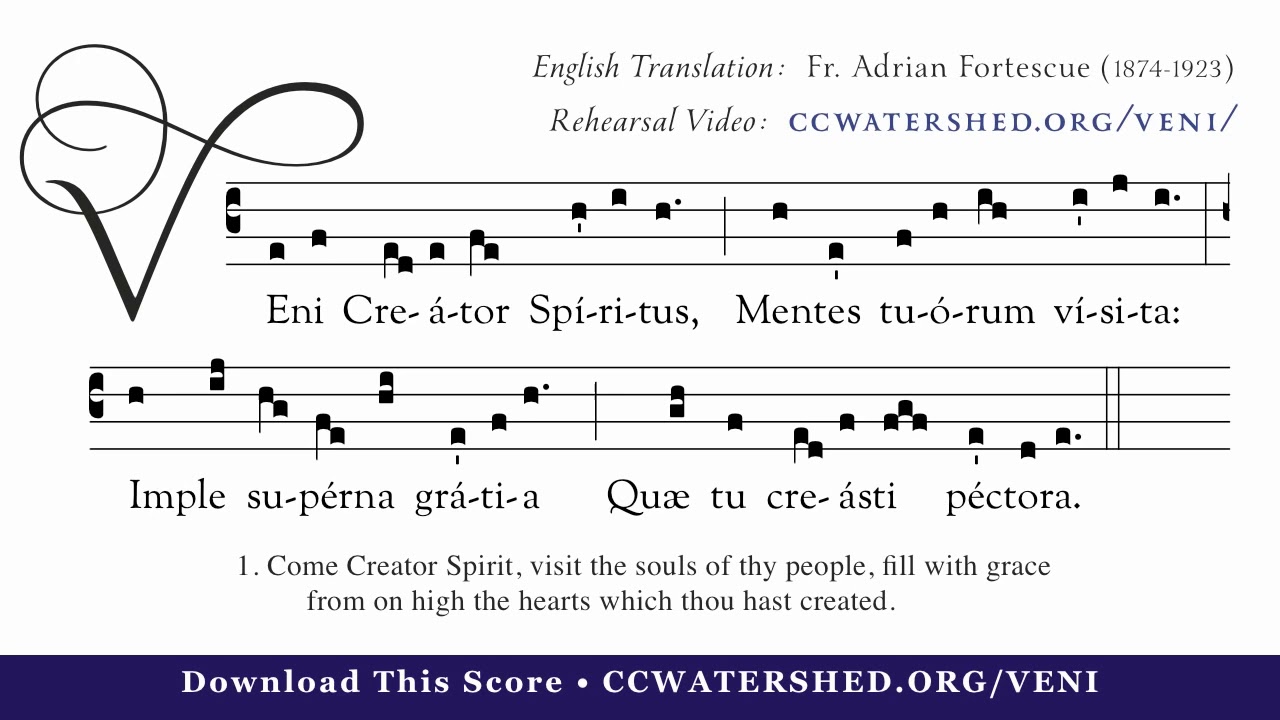 Hino Veni Creator Spiritus - Partitura