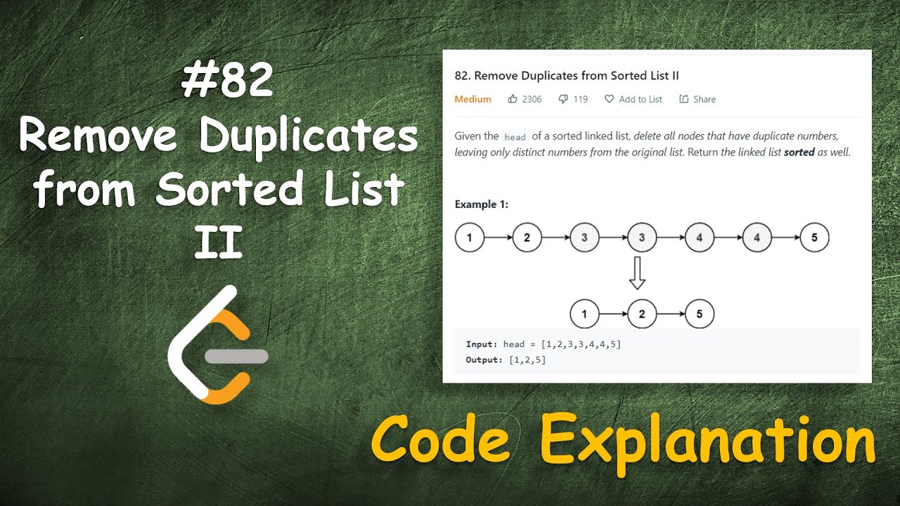 Remove Duplicates from Sorted List II | Live Coding with Explanation | Leetcode - 82