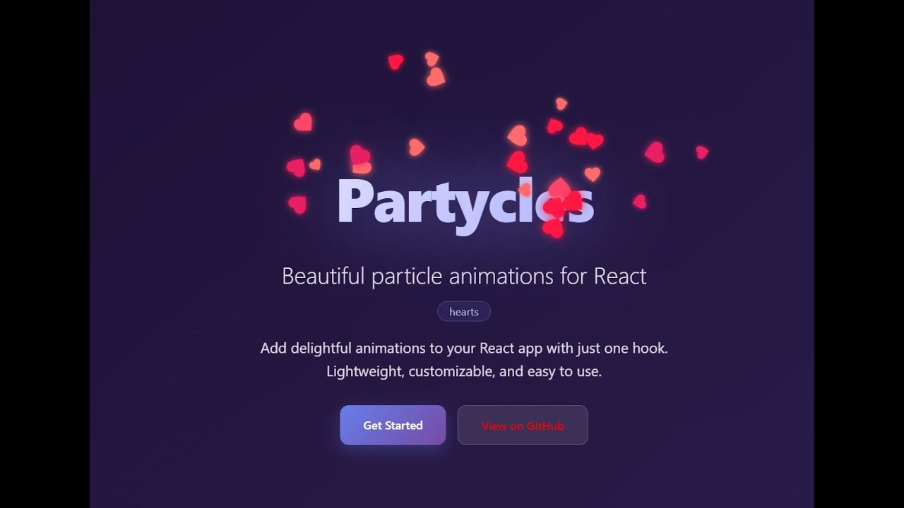 Partycles: 23+ Fance Particle Animations for React Applications