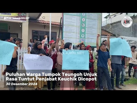 Puluhan Warga Tumpok Teungoh Unjuk Rasa Tuntut Penjabat Keuchik Dicopot