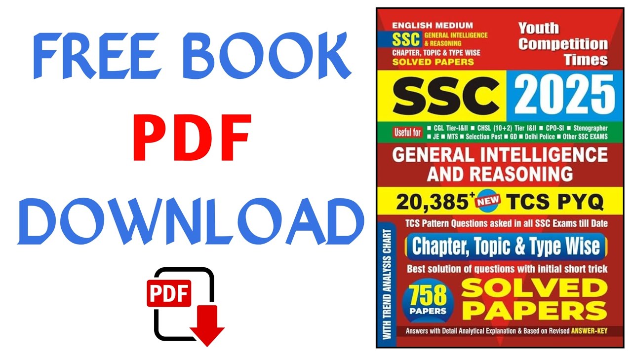 SSC General Intelligence And Reasoning Book Pdf Download || SSC General Intelligence Book Pdf