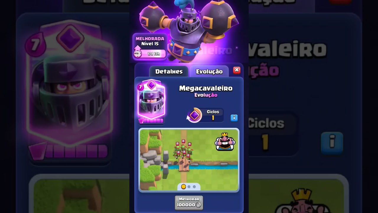 Liberei a evolução do  mega cavaleiro 🏆 #clashroyale #dicasclash #batalha #games #clashvoltou