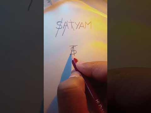 satyam name logo written by me/Jaya arts craft 🎨