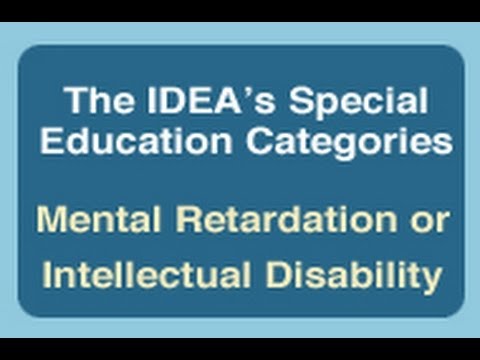 The IDEA's Special Education Categories: Intellectual Disability
