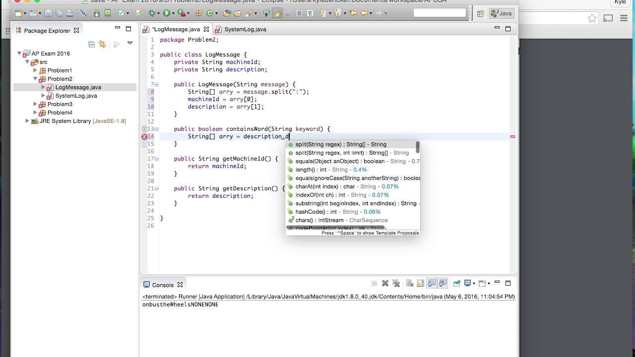 AP Computer Science A - 2016 Released Free Response Question 2