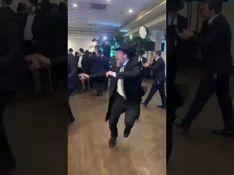 Rabbi Senter dancing at a Jewish Wedding
