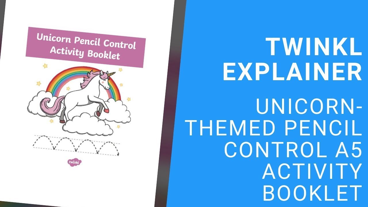 Unicorn-Themed Pencil Control A5 Activity Booklet