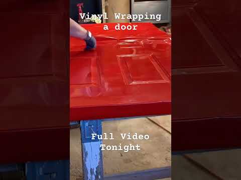 How we vinyl wrapped our front door instead of painting it. #vvivid #wrap #reddoor