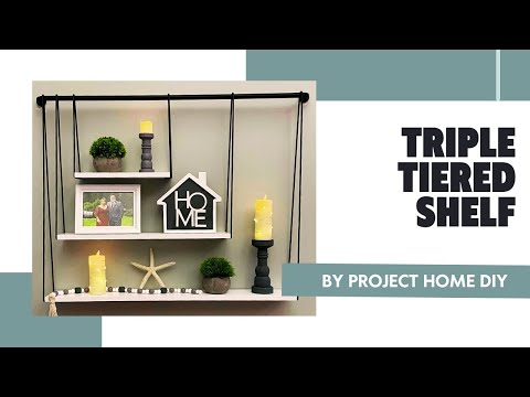 Triple Tiered Wall Shelf | Metal & Wood Decor Shelving | VIP Kit