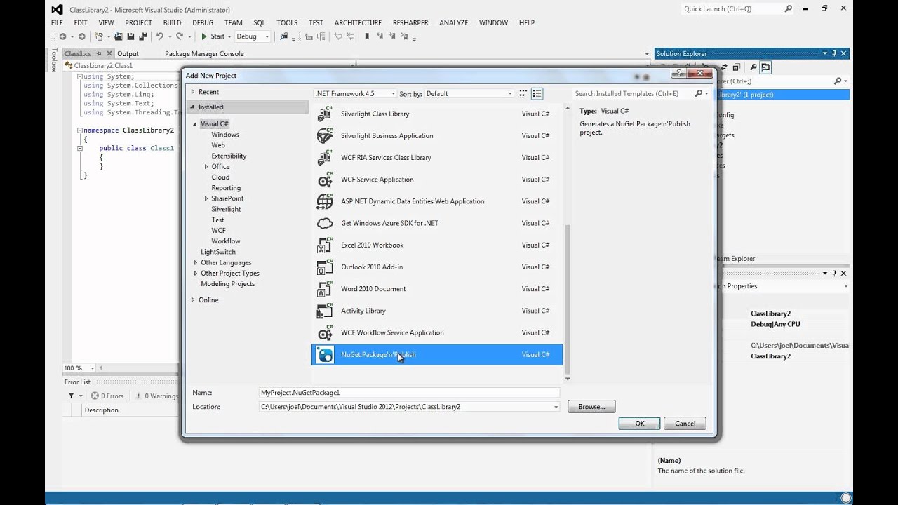 Getting Started with NuGet.PackageNPublish.mp4