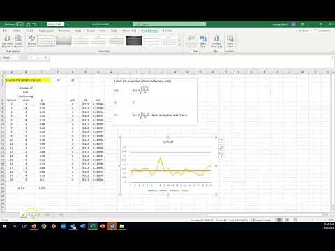 P and C control charts in Excel