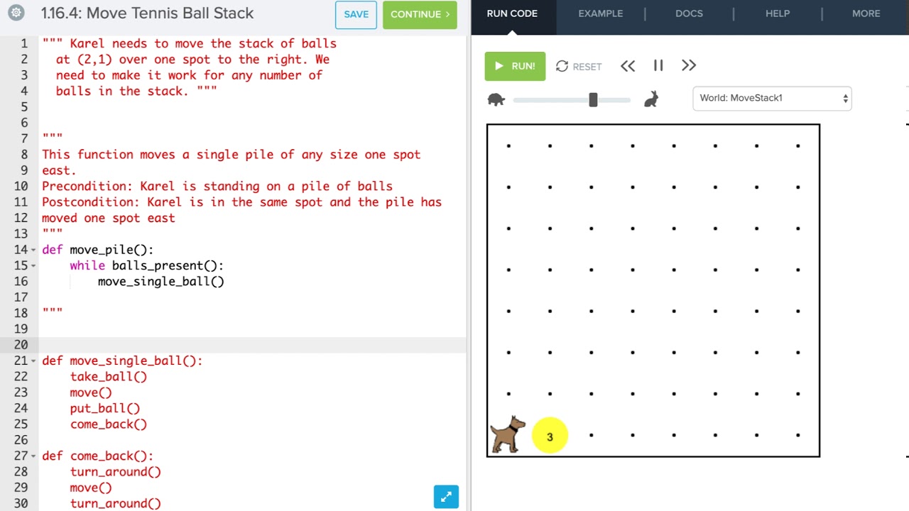 Python Karel Algorithm Example