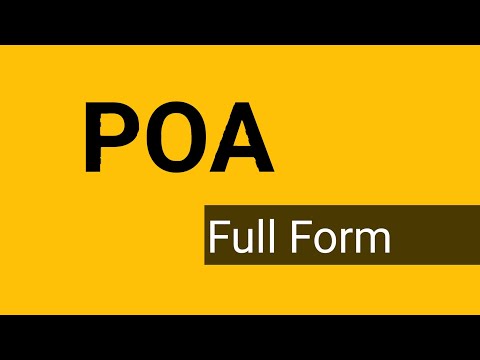POA Full Form || What is the Full Form of POA || Full Form of POA