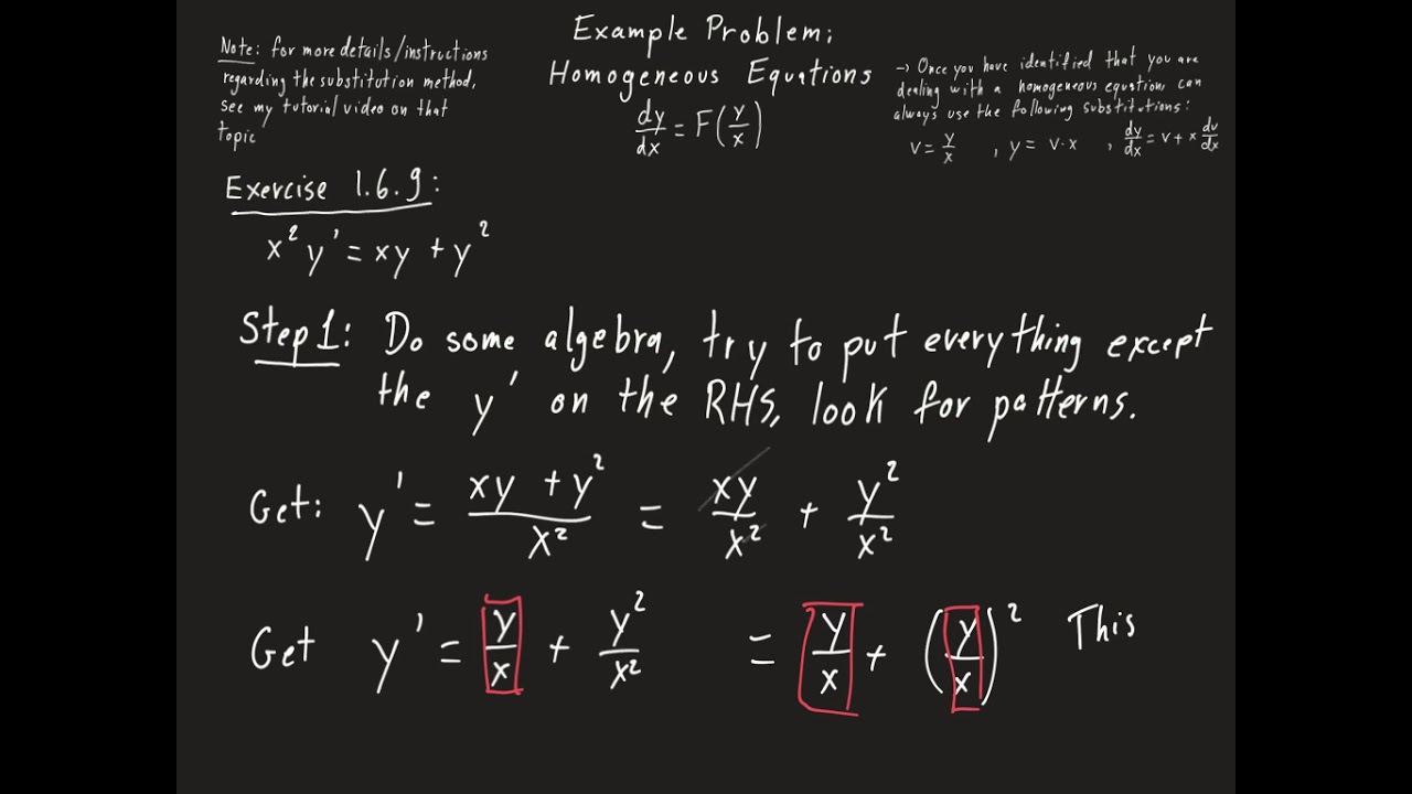 MATH 242 Tutorial — Homogeneous Equations