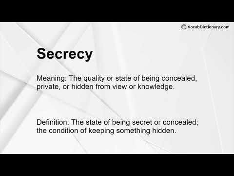 Secrecy Meaning