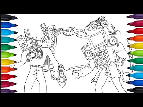 Skibidi Toilet - New Titan Speakerman and Titan Cameraman Coloring Pages #9