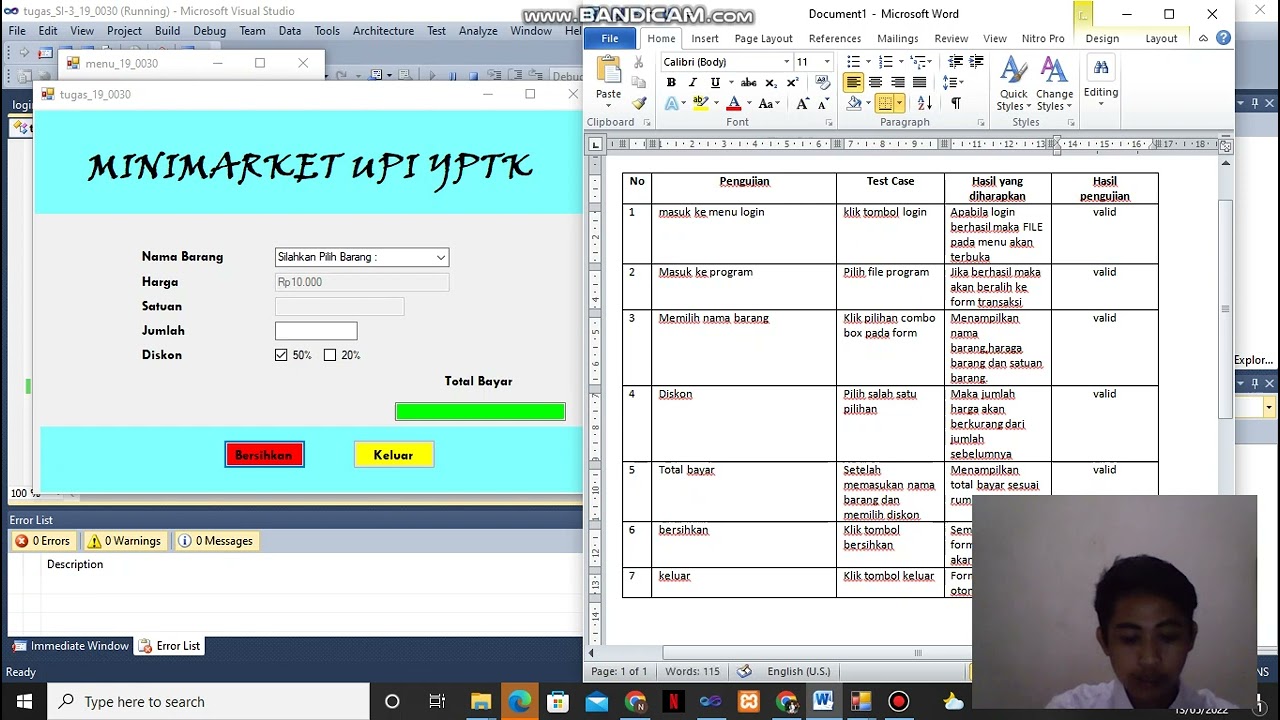 testing menggunakan metode blackbox dan whitebox (visual studio)