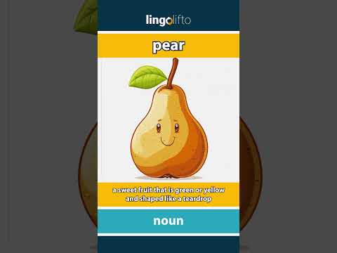 🇬🇧 Pear Meaning : Flash Card : Learn English Vocabulary