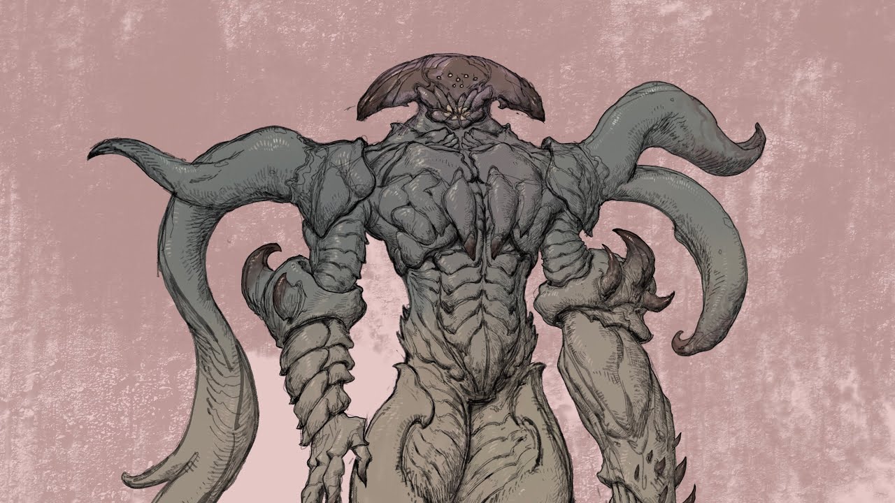 Creature concept art video process