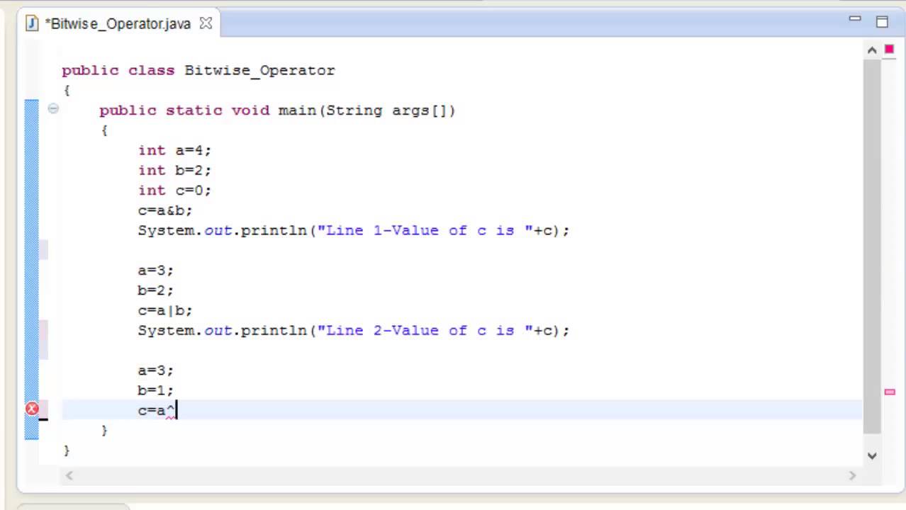 Java Programming Tutorial-13- Bitwise Operators Program