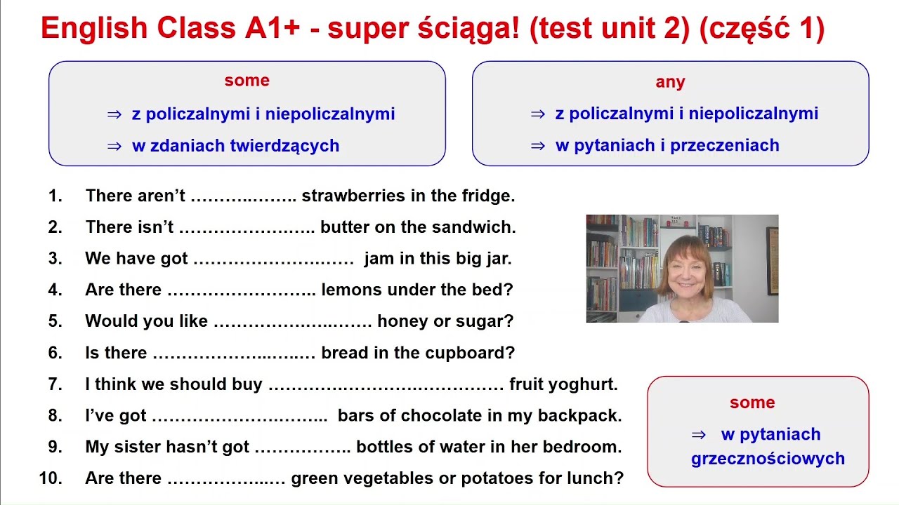 English Class A1+. Test unit 2 (part 1) - great cheat sheet!
